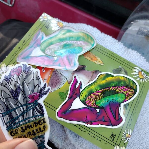 Mushroom Girl Sticker, Mushroom Lady Sticker, Mushroom Art, Pink ...