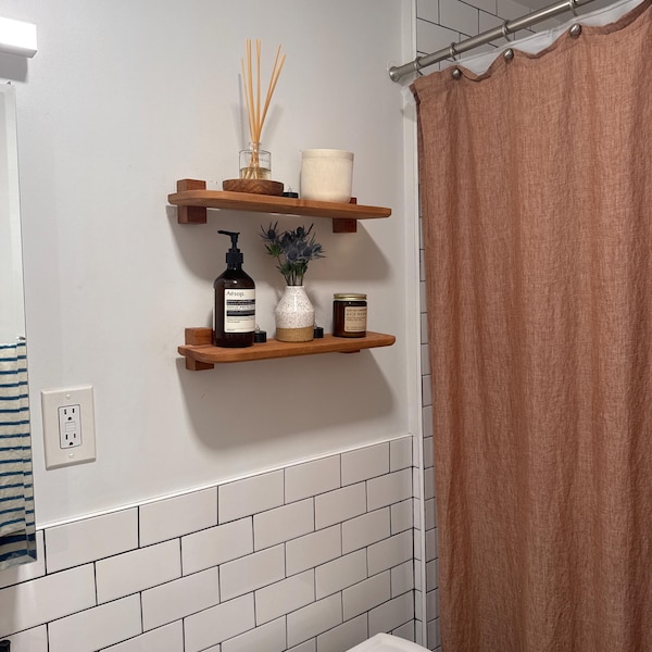 Handmade Floating Shelf / Rounded Edge Wooden Shelf / Hardwood Home ...