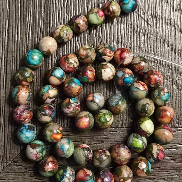 Smooth Tiger's Eye Gemstone Beads Set in Multicolor Round Design - High ...