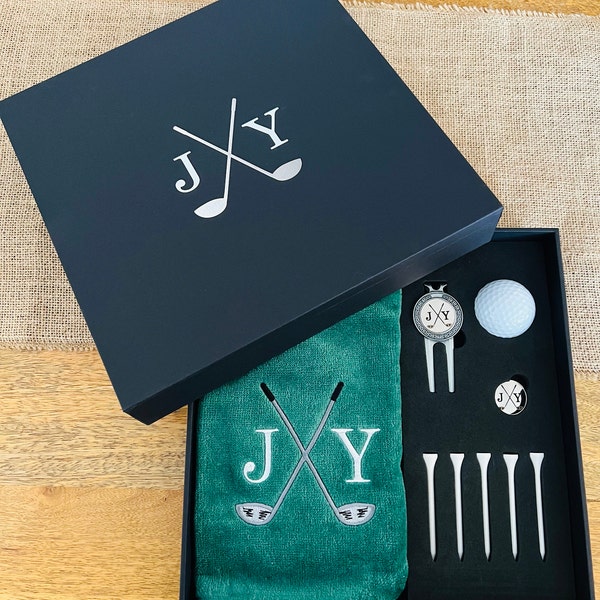 Personalised Golf Gift Box Set – Embroidered Golf Towel, Golf Repair ...