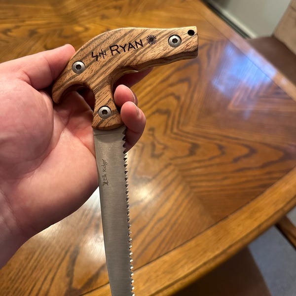 Engraved Hand Saw, With Zebra Wood Handle & Stainless Steel Blade ...