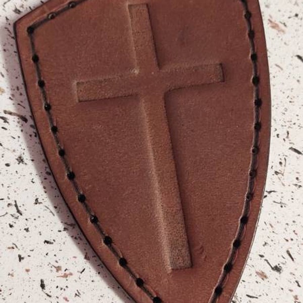 Shield Cross Leather Patch - Etsy