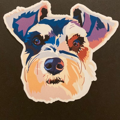 Schnauzer Stickers, Schnauzer Vinyl Matte Stickers, Schnauzer Dog Puppy ...