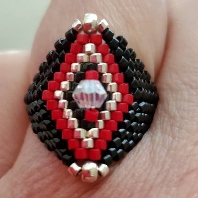 TUTORIAL Silver Blue...ring Bead Pattern - Etsy