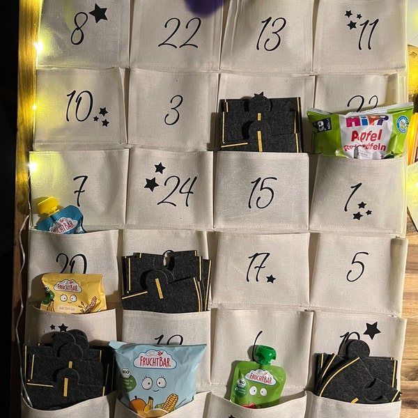 Personalized Advent Calendar for Children, Large | 24 Pockets to Fill ...