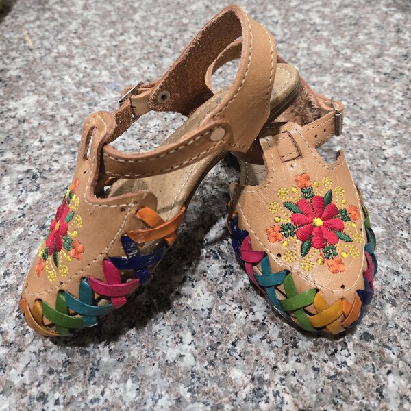 Emily Mexican Block Heel//high Heel Huarache//mexican Huarache//mexican ...