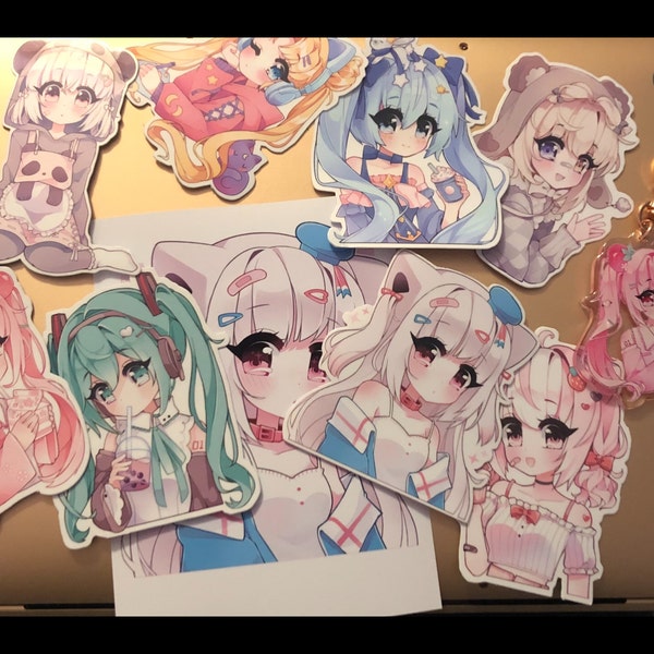 Sakura Miku Sticker Pack: Kawaii Anime Girl, Waterproof Laminated Vinyl ...