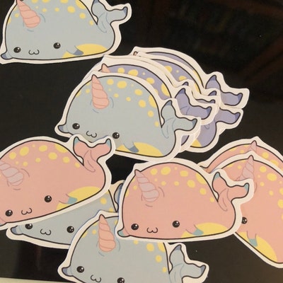 Narwhal Sticker Set, Cute Narwhal, Cute Stickers, Kawaii Stickers ...