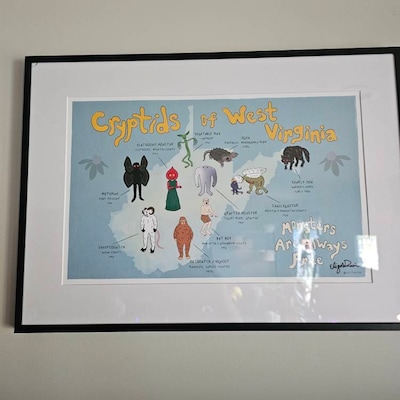 Cryptids of West Virginia Map - Etsy