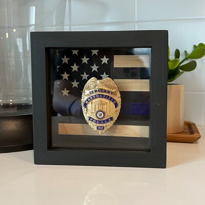 Thin Blue Line Shadow Box Display - Etsy