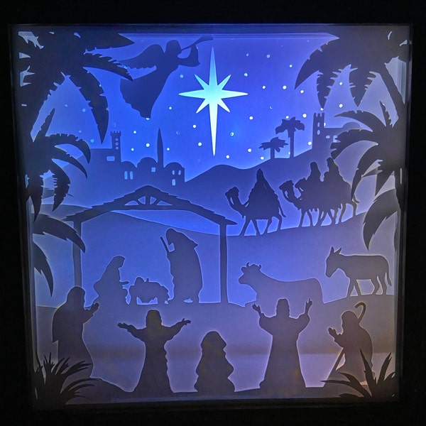 Nativity Shadow Box Svg, Christmas Shadow Box Template, Layered ...
