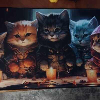 Commander Cat Playmat MTG Cat Playmat Gathering Playmat TCG RPG ...