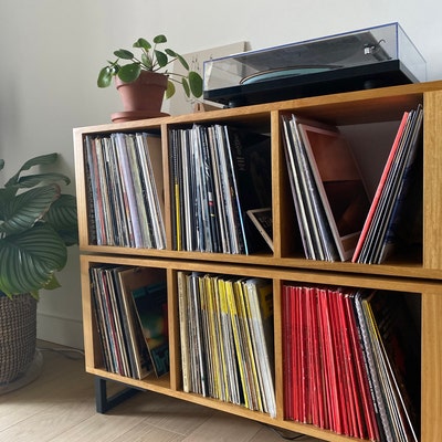 Solid Oak Vinyl Record Storage, Record Player Stand, corston Stacking ...