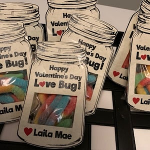 Love Bug Valentine Cards for Kids, PRINTABLE Classroom Valentines ...