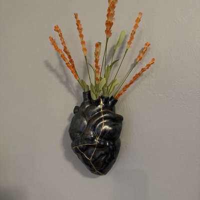 Kintsugi Vase, Heart Vase, Heart Wall Vase, Forgiveness Gifts, Broken ...