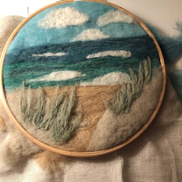 Beach View Needle Felting Kit - Beginner Friendly - Includes Video ...
