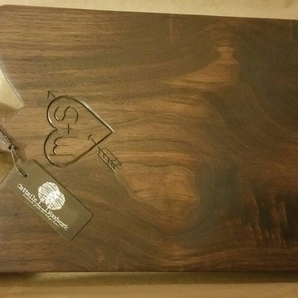 Personalized Breadboard, Custom Cutting Board, Walnut Carved Board ...