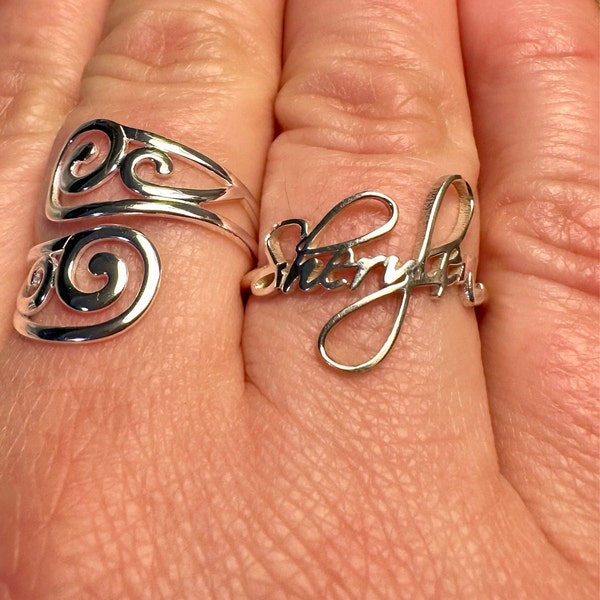 Personalized Ring - Name Ring - Custom Name Ring - Stackable Ring ...