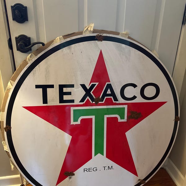 Antique Look Texaco Star Dealer Gas Oil Pump Sign - Etsy