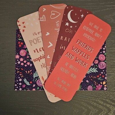 Winter Floral Bookmarks Set of Four, Christmas Bookmark Pack, Holiday ...