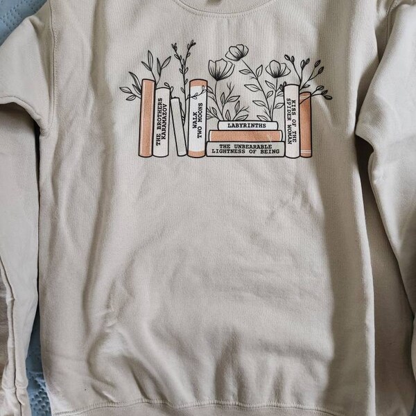 Custom Bookshelf Sweatshirt, Book Lover Crewneck, Personalized Book ...