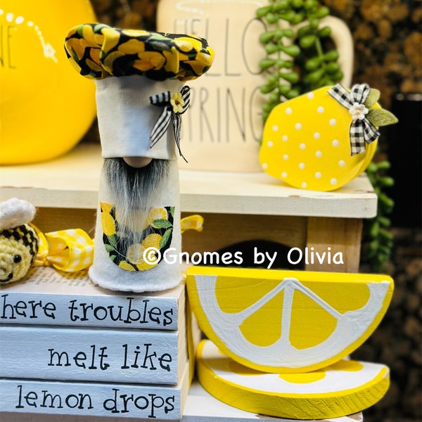 Set of 2 Wooden Lemon Half Slices | Lemon Tiered Tray Decor | Wood ...
