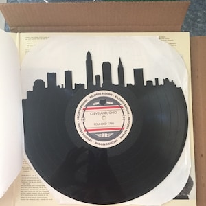 Detroit Skyline Records Redone Label Vinyl Record Art Unique - Etsy