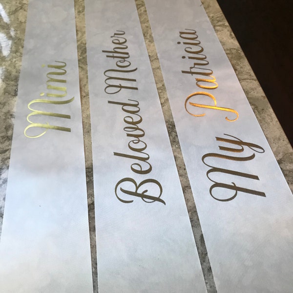 Funeral Ribbon, Custom, for Cemetery Flowers, Printed Ribbon, Memorial ...