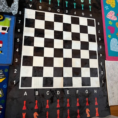 Chess Set With Board Rug Vivid Color Printed Washable Non Slip Carpet ...