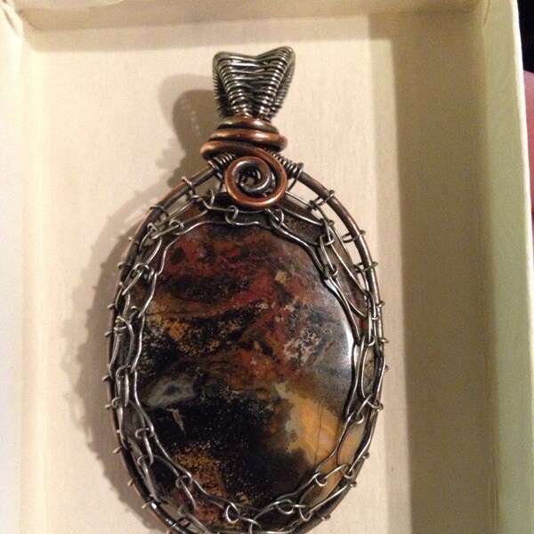 Tutorial Lesson Wire Snowshoe Stone Pendant Jewelry Wirework Wirewoven ...