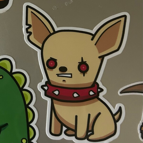 Waving Deerfish Cute Sticker - Waterproof Laminated Kawaii Glossy ...