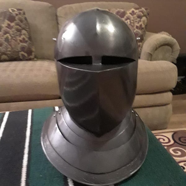 Crusader Templar Helmet Steel Knight Helmet Medieval Brass Cross ...