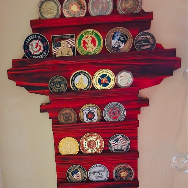 Firefighter Challenge Coin Display, Fire Hydrant, Gift for Firefighters ...