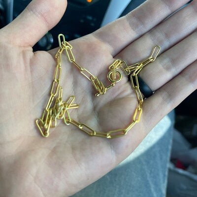 Perfect Layering Link Necklace With Toggle Clasp Minimalist Necklace ...