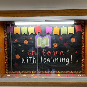 BULLETIN BOARD KIT Fall in Love With Learning Fall Autumn Season ...