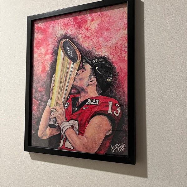 Collage of Georgia Football Player Coming Down the Tracks - Etsy