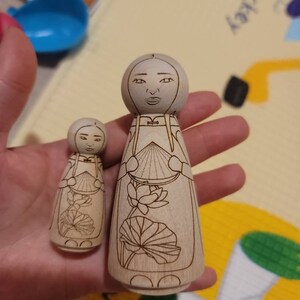 Chinese New Year UNFINISHED Peg Doll Set , DIY Kit, Learning Crafts Kit ...