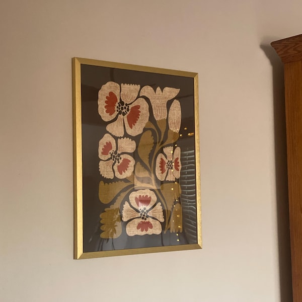 Retro Flower Poster Set, 2 Piece Wall Art, 70s Retro Wall Art ...