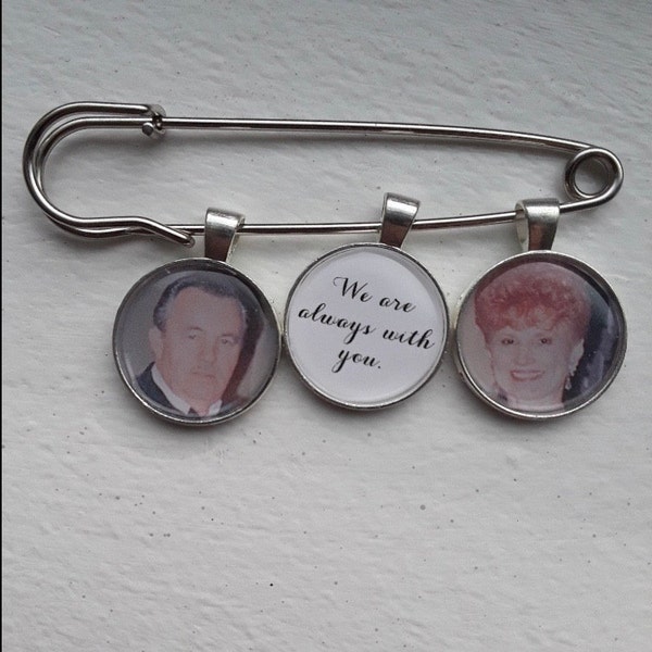 Custom Photo Lapel Pin, Wedding Boutonniere Pin, Personalized Bridal ...