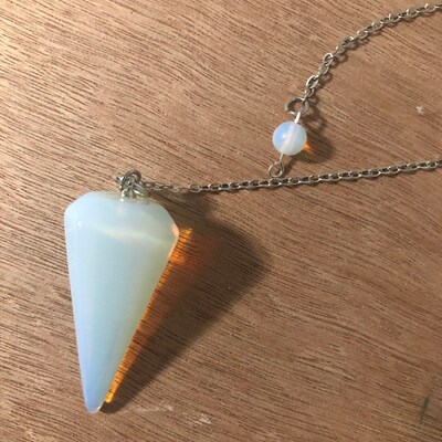 Opalite Pendulum Pendant Healing Point Approx 40x18mm With 8 Chain & Ball - Etsy