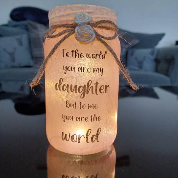 Personalised Keepsake, Pink Light up Fairy Jar, Decoupaged Light up ...