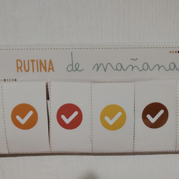 Tablero de rutinas diarias para niños en español y catalán, 144 ...