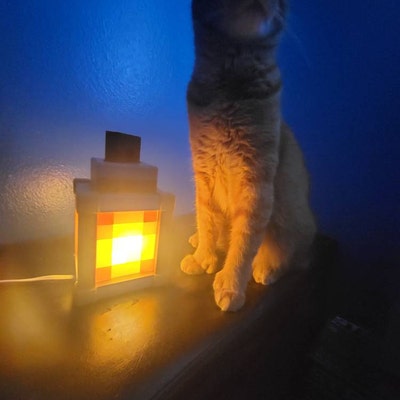 Pixelated Night Light Lantern Night Lamp Birthday Gift Kids Bedroom ...