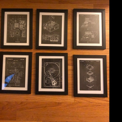 Computer Patent Wall Art Poster Set of 6 Computer Room Home Decor IT ...