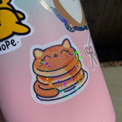 Pancake Cat Sticker Vinyl Sticker Decal for Laptops, Water Bottles ...