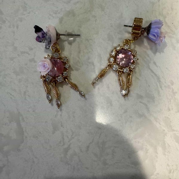 HSR Lingsha Earrings Honkai Star Rail Merch Red Flower Gold Bell ...