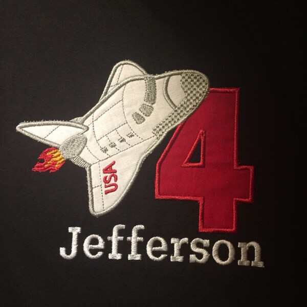 Shuttle Rocket Jet APPLIQUE Embroidery Design 3 Sizes INSTANT DOWNLOAD ...