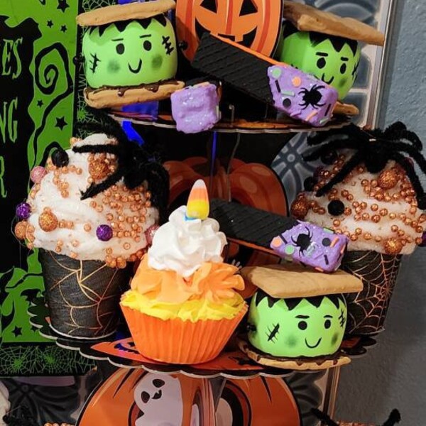 3 Fake Wafer Cookies, Fake Halloween Cookie , Faux Cookies, Tier Tray ...