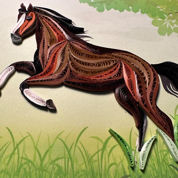 Horse Quilling Greeting Card, Handmade Greeting Card, Quilling Cards ...