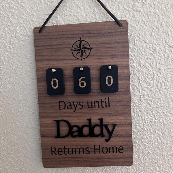 Deployment Countdown Calendar Military Homecoming Gift Wooden Military ...